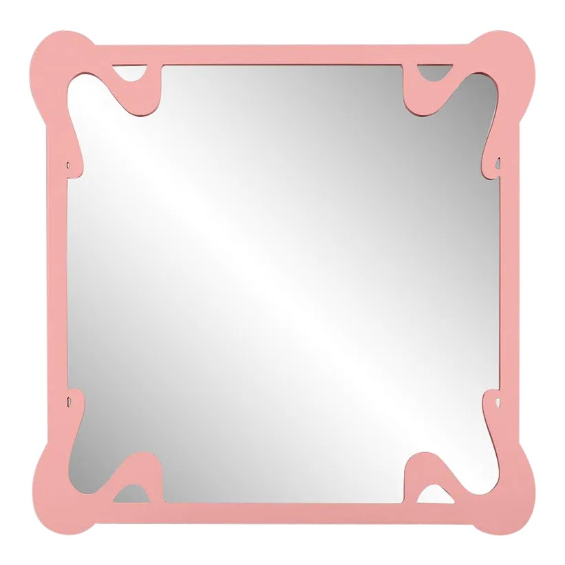 Fleur Home Carnival St. Roch Square Mirror in Pink Punch, 48x48 | Chairish