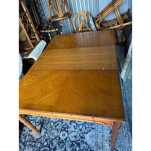 Faux Bamboo Game Table/Dining Table | Chairish