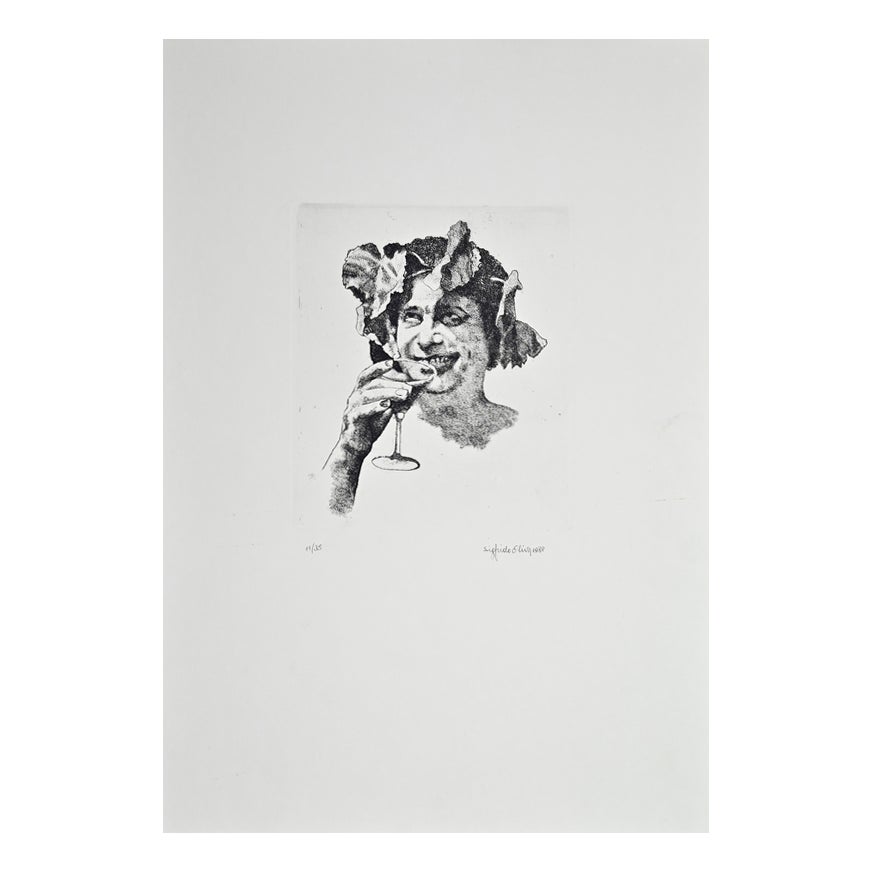 Sigfrido Oliva, Bacchus, 1988, Etching | Chairish