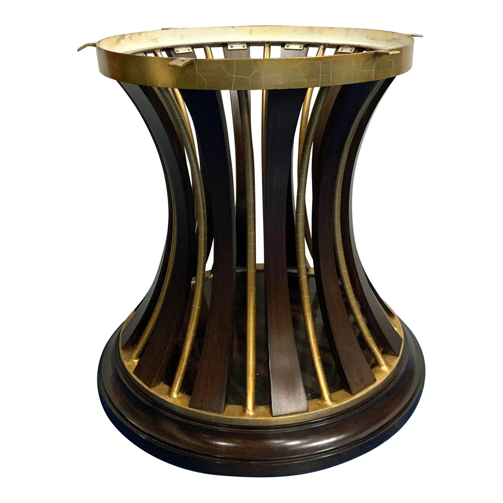 Century Furniture Stained Wood and Gold Crackle Gold Dining Table Base ...
