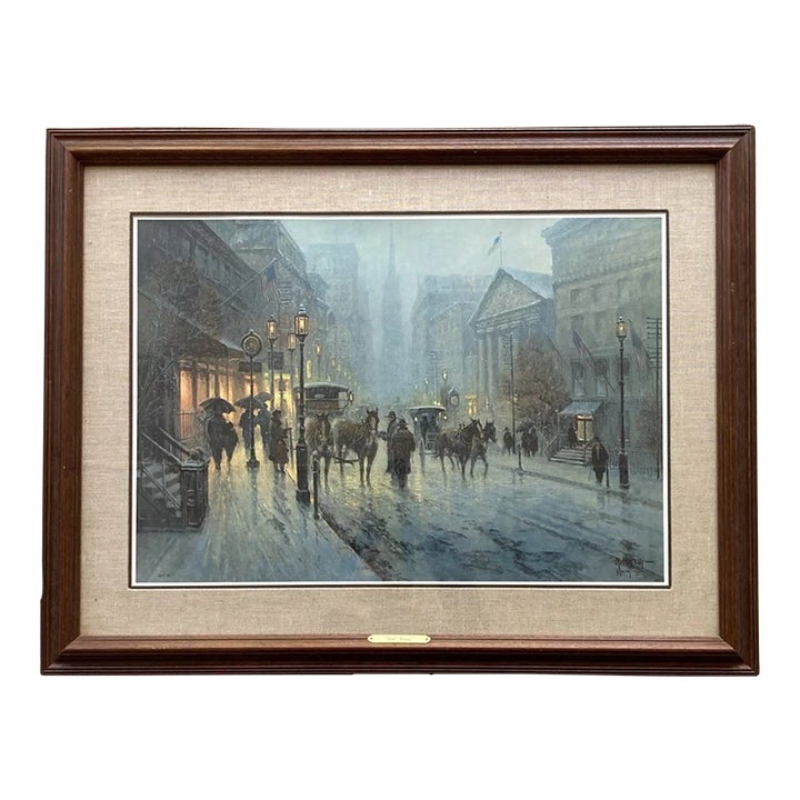 1980s G. Harvey “Wall Street” Signed & Framed Artist Proof Print | Chairish