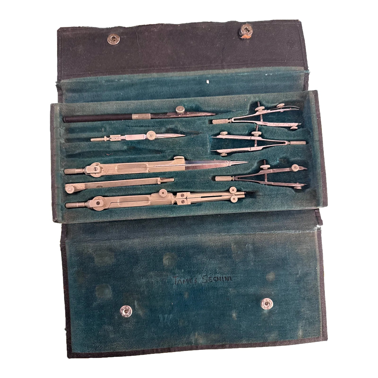 Antique Architecture Leather Bound Drafting Kit | Chairish