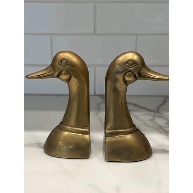 Vintage Solid Brass Duck Mallard Bookends Made by Leonard's Solid Brass ...