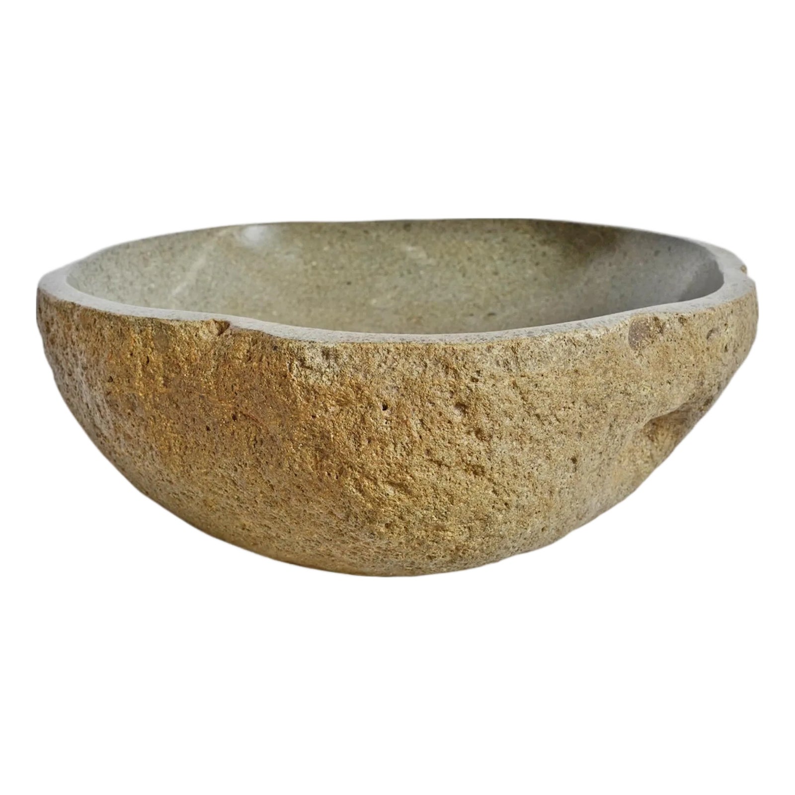 Vintage Rustic River Rock Bowl Large | Chairish