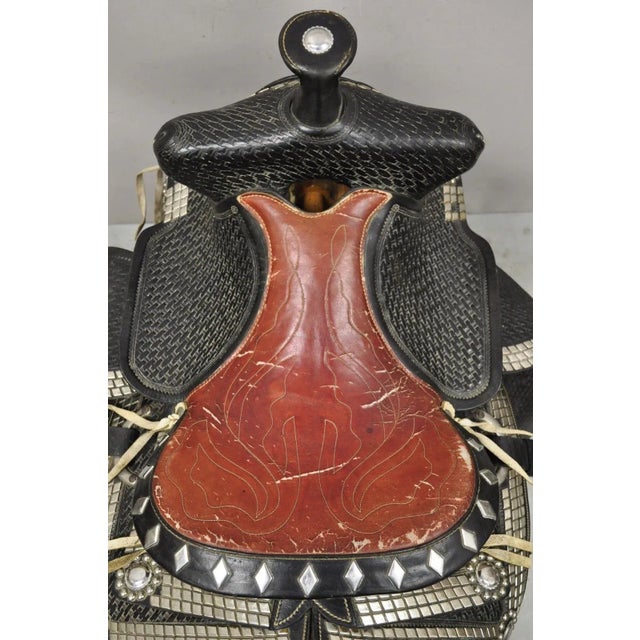 Vintage Simco Black Brown Leather Studded Western Horse Show Saddle ...