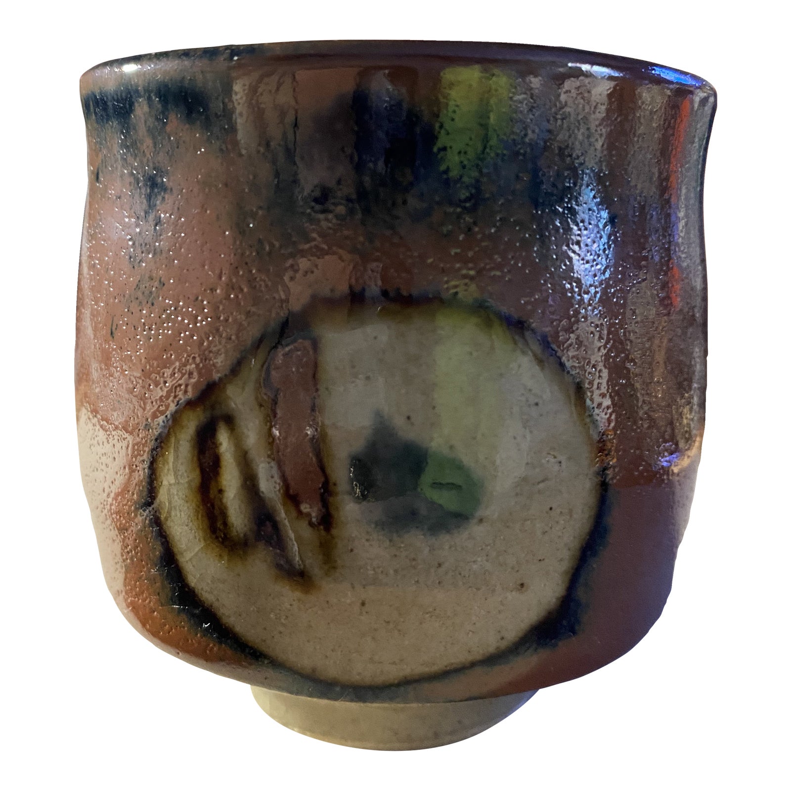 1950s Shoji Hamada Mingei Kakiyu Kaki Japanese Yunomi Teacup | Chairish