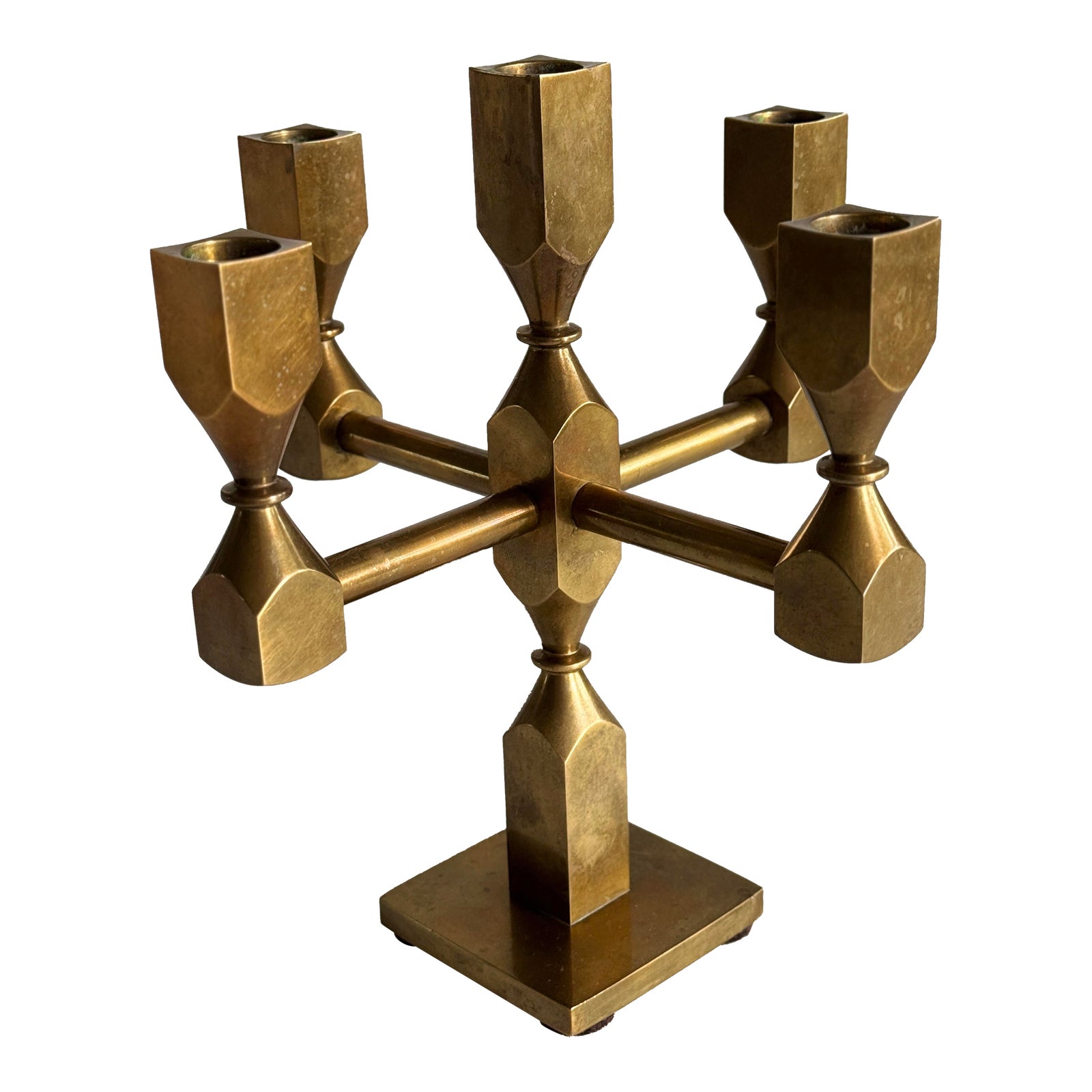 1981 Metallslöjden Gusum Lars Soild Brass Candelabra Scandinavian ...
