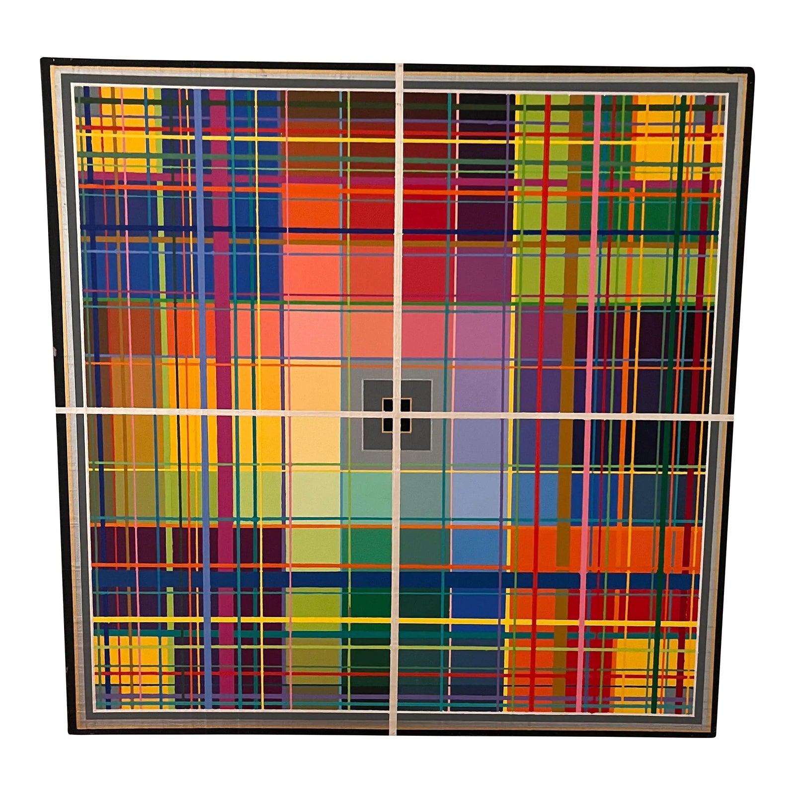 Vintage Color Grid Acrylic Painting by Tom Sapp | Chairish