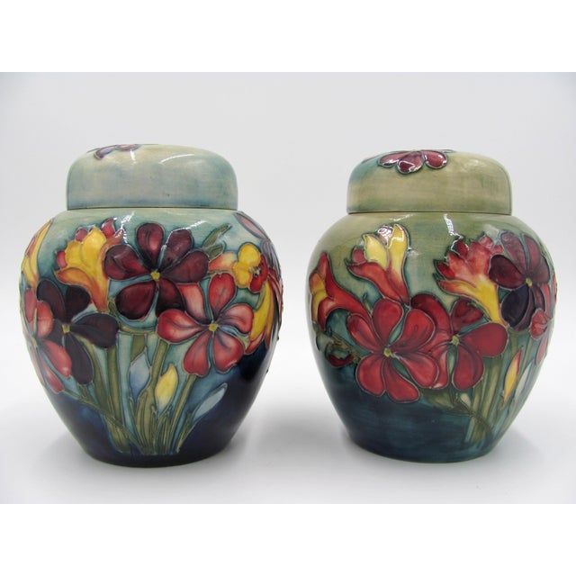 Mid Century England Walter Moorcroft Spring Flowers Ginger Jars - a ...