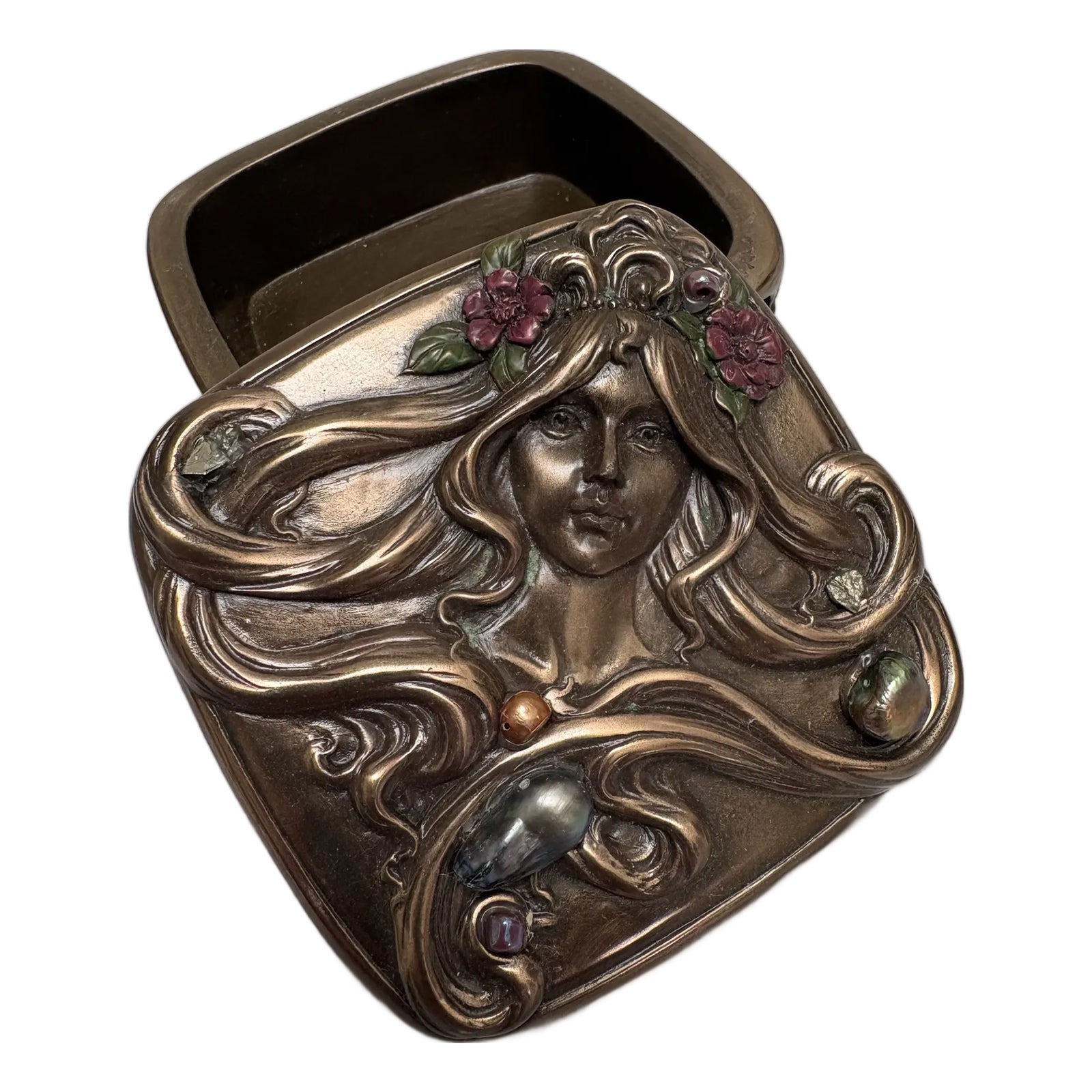 Vintage Textured Rococo Style Goddess Trinket Box | Chairish