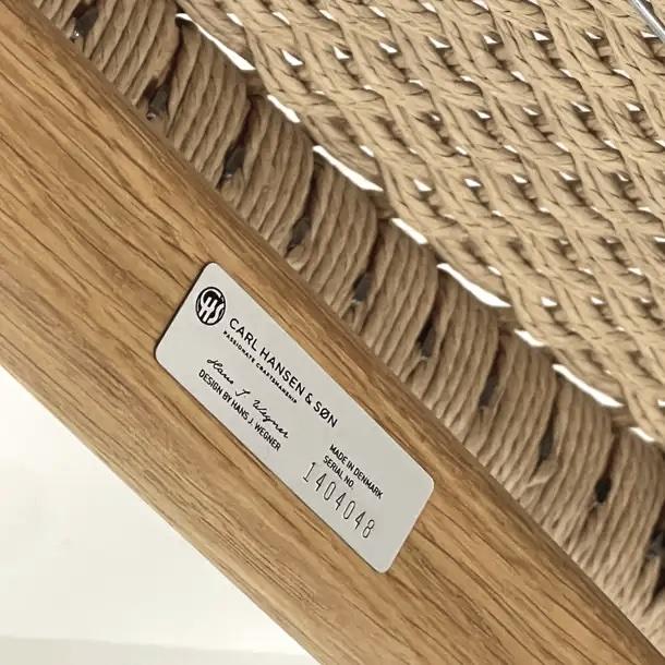 Hans Wegner for Carl Hansen & Sons Oak and Woven Paper Cord Ch25 Chair ...