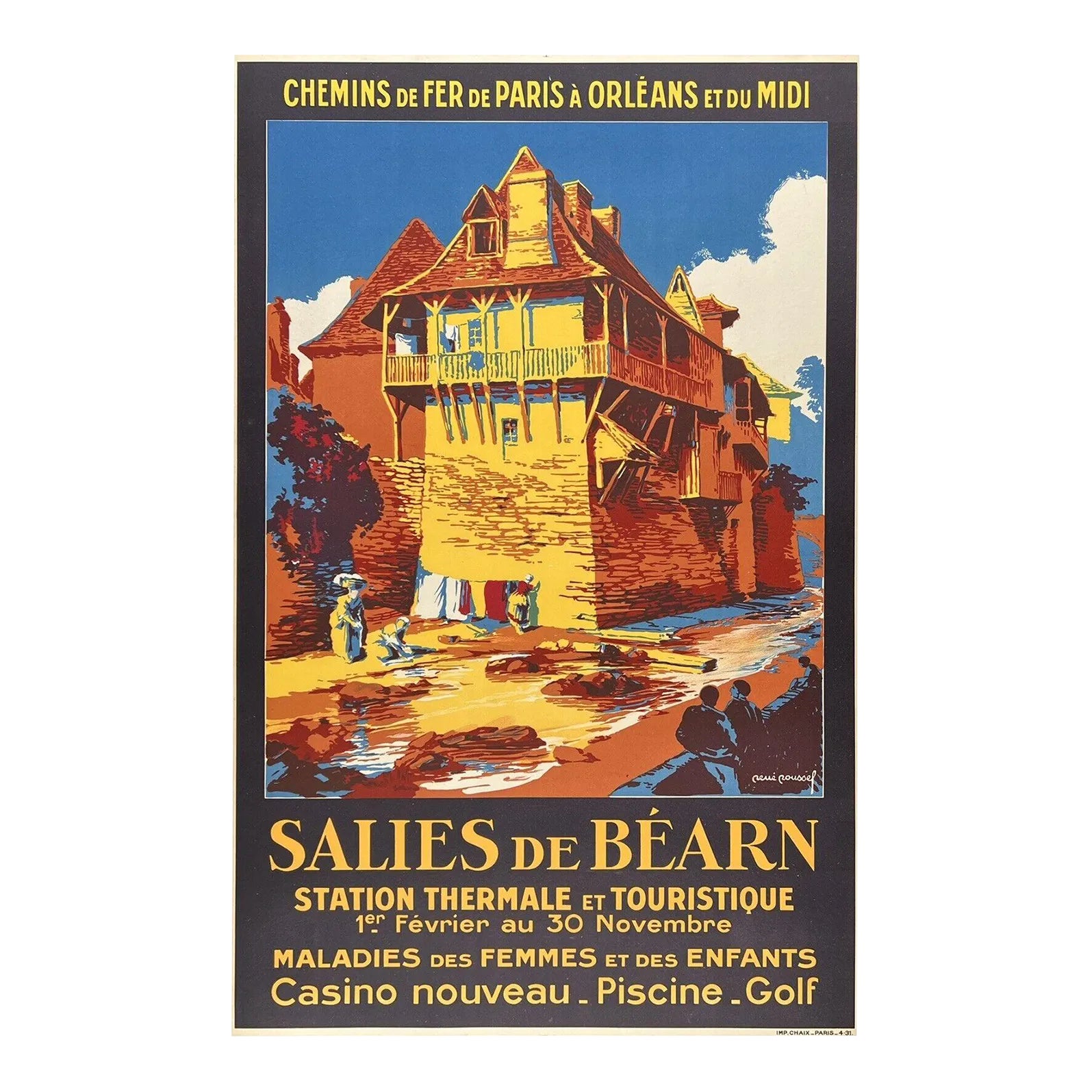 French Railway Travel Poster, 1931 | Chairish