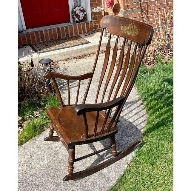 Mid 20th Century S. Bent and Brothers Hitchcock Style Rocker | Chairish