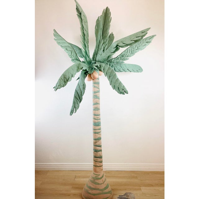 Vintage 1980s Palm Tree Soft Sculpture Textile Art | Chairish
