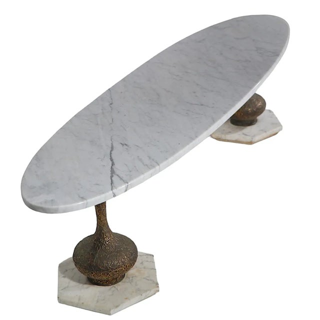 Brutalist Hollywood Regency Italian I Dream of Jeanie Style Marble Top ...