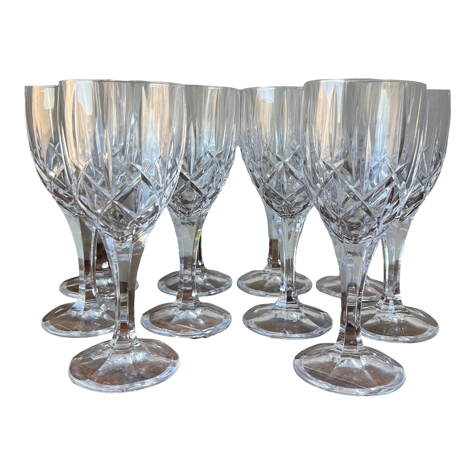 Gorham Lady Anne Signature Crystal Water Goblets- Set of 10 | Chairish