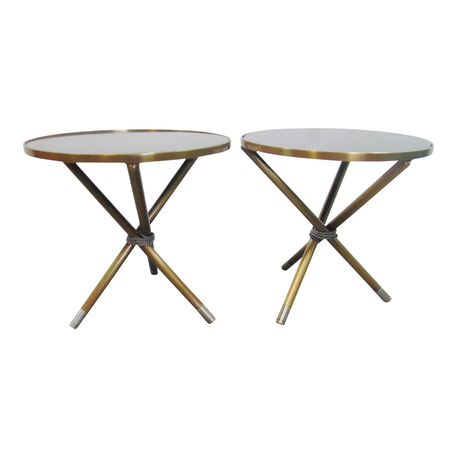 Modern Design Steel Tripod Tables - a Pair | Chairish
