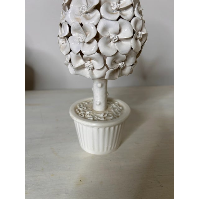 Vintage White Ceramic Italian Topiary | Chairish