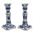 Vintage 1970s Delft Candlesticks, a Pair | Chairish