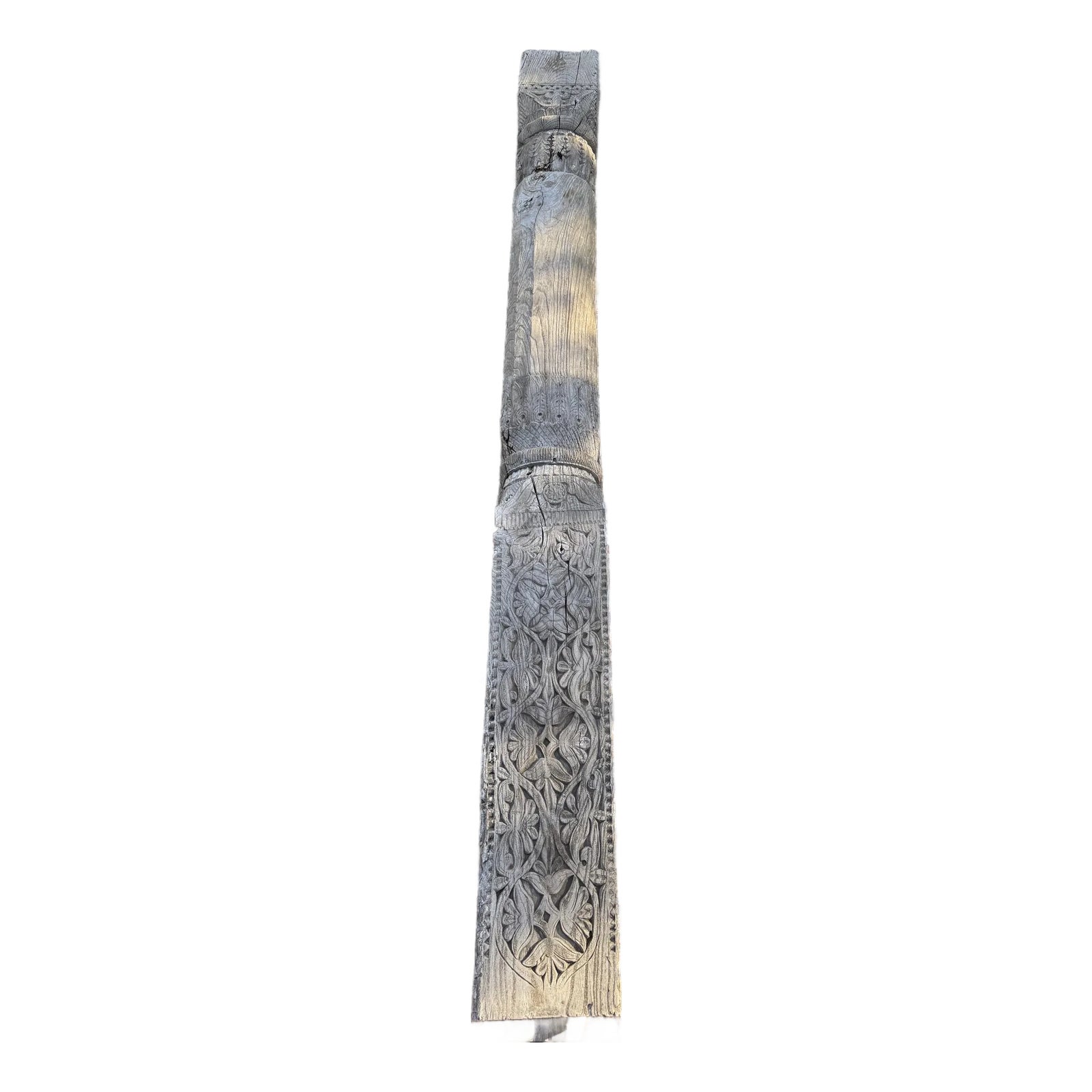 Antique Salvaged Structural Support Beam With Intricate Carvings ...