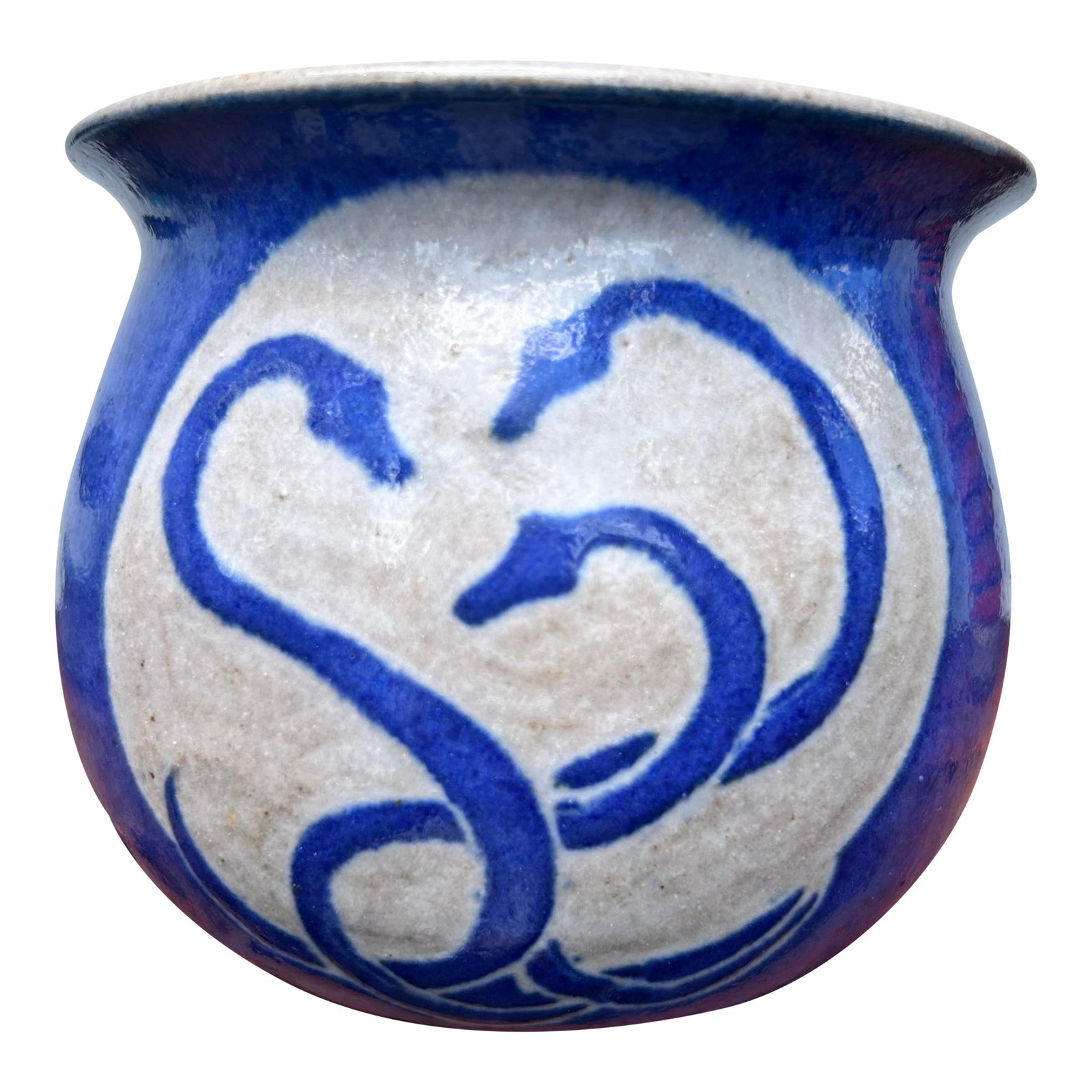 Late 20th Century Three Snakes Cobalt Blue Pottery Jar by Marguerite ...