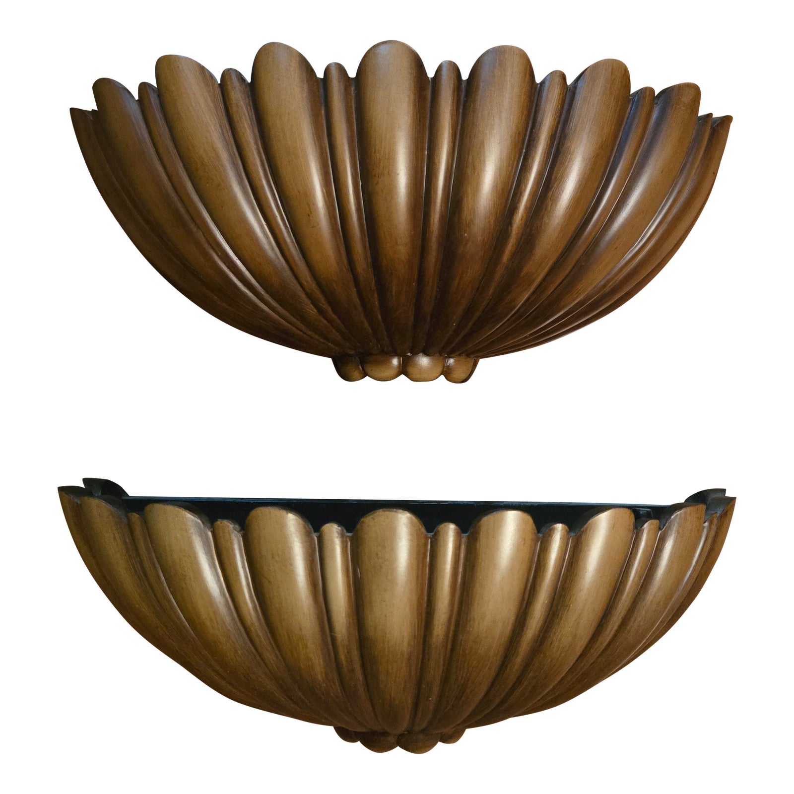 Pair Vintage Syroco Inc. Wall Pocket Planters | Chairish