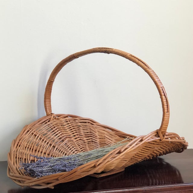 Extra Large Mid-20th Century French Style Flower Gathering Basket ...