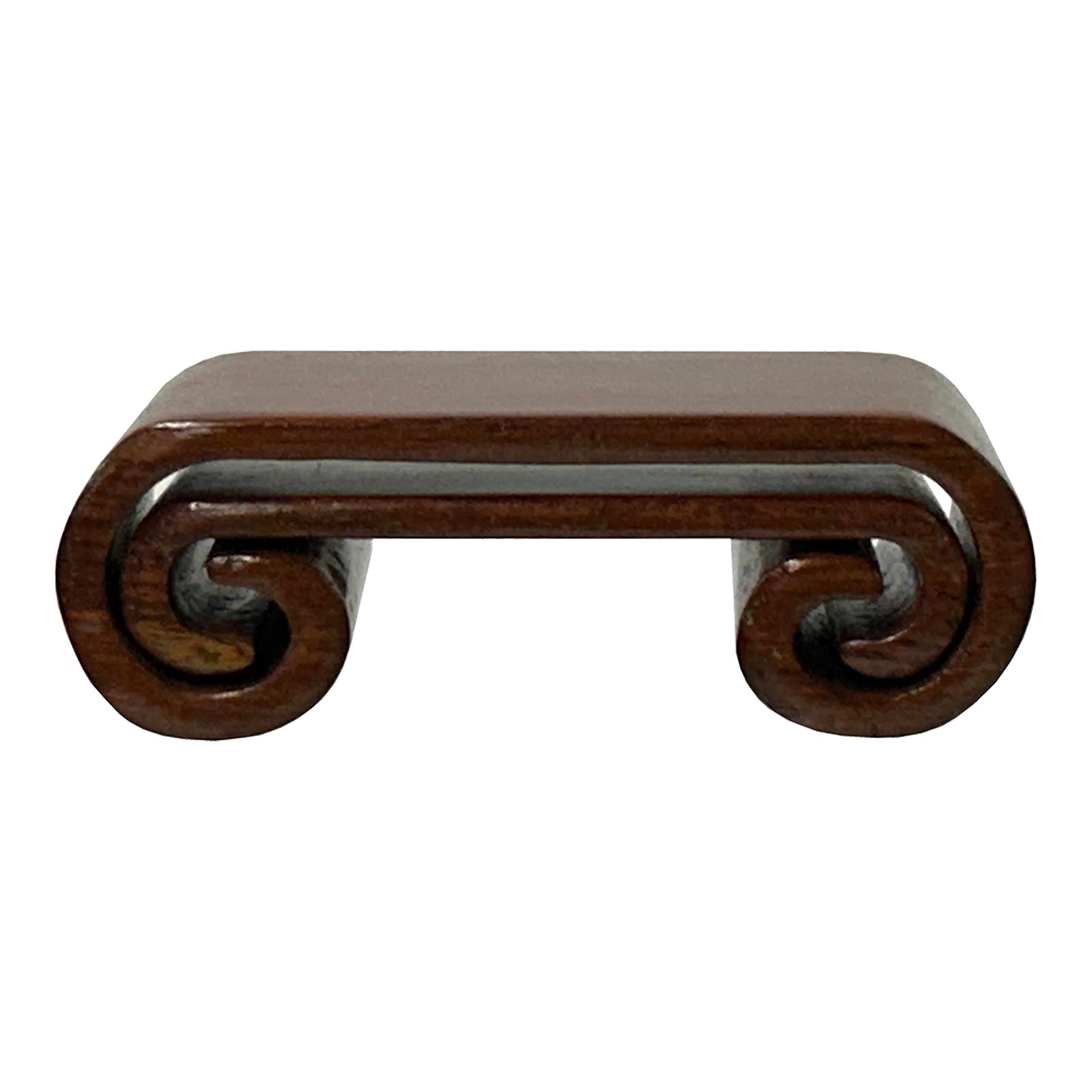 2.75" Set 2 Brown Wood Scroll Legs Rectangular Display Stand Riser ...