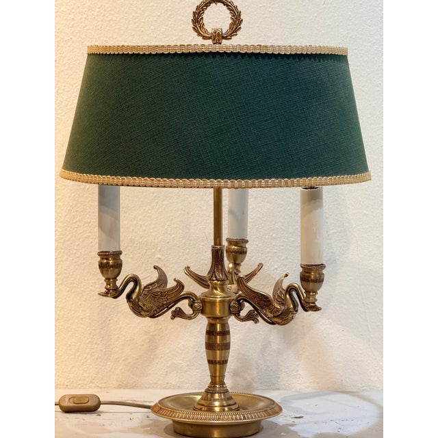 Mid 20th Centuty Swan Form French Empire Style Brass Bouilotte Table ...