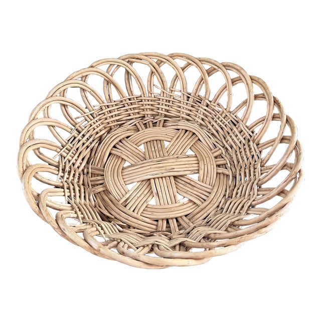 Vintage Woven Wooden Arch Basket | Chairish