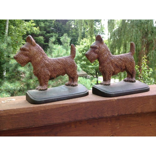 Cast Iron Scottie Dog Bookends - A Pair | Chairish