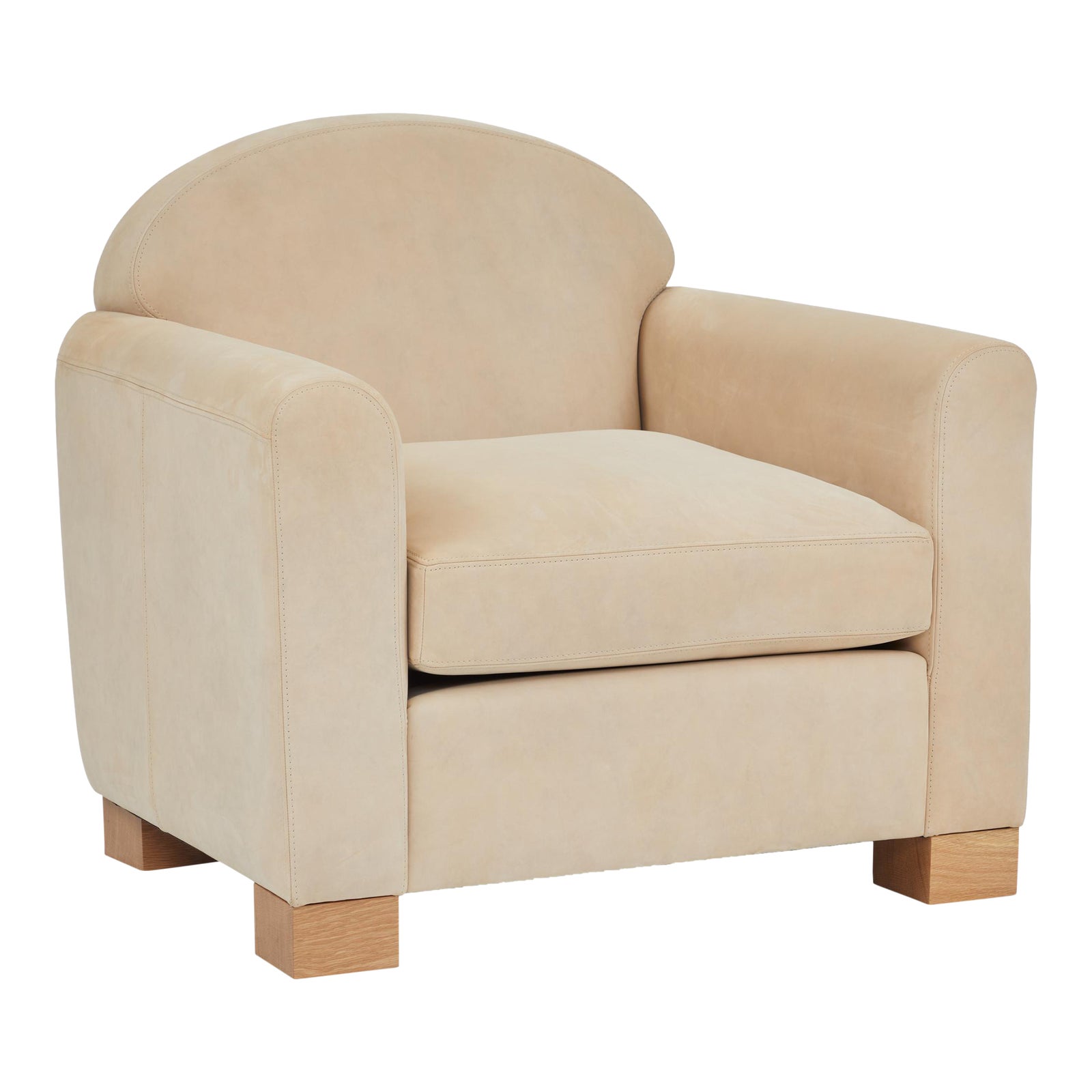 One For Victory Deco Inspired Nubuck Leather Chair | Chairish