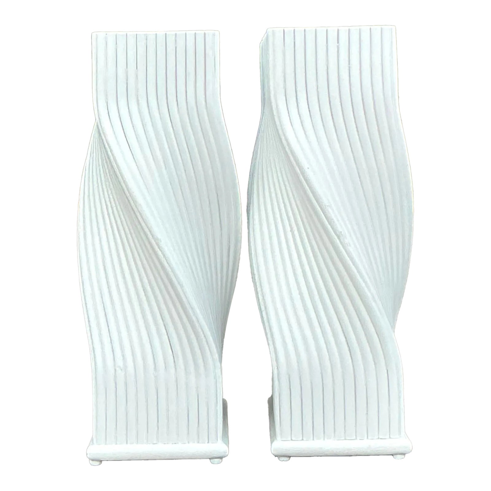 Vintage Coastal Twisted Rattan Dining Table Pedestals - Set of 2 | Chairish