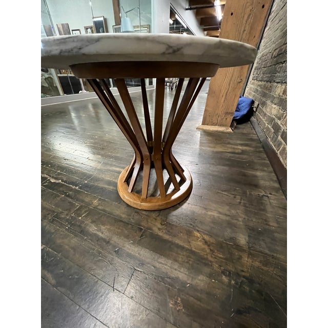 Mid 20th Century Wheat Sheaf Walnut and Marble Side Table in the Manner ...