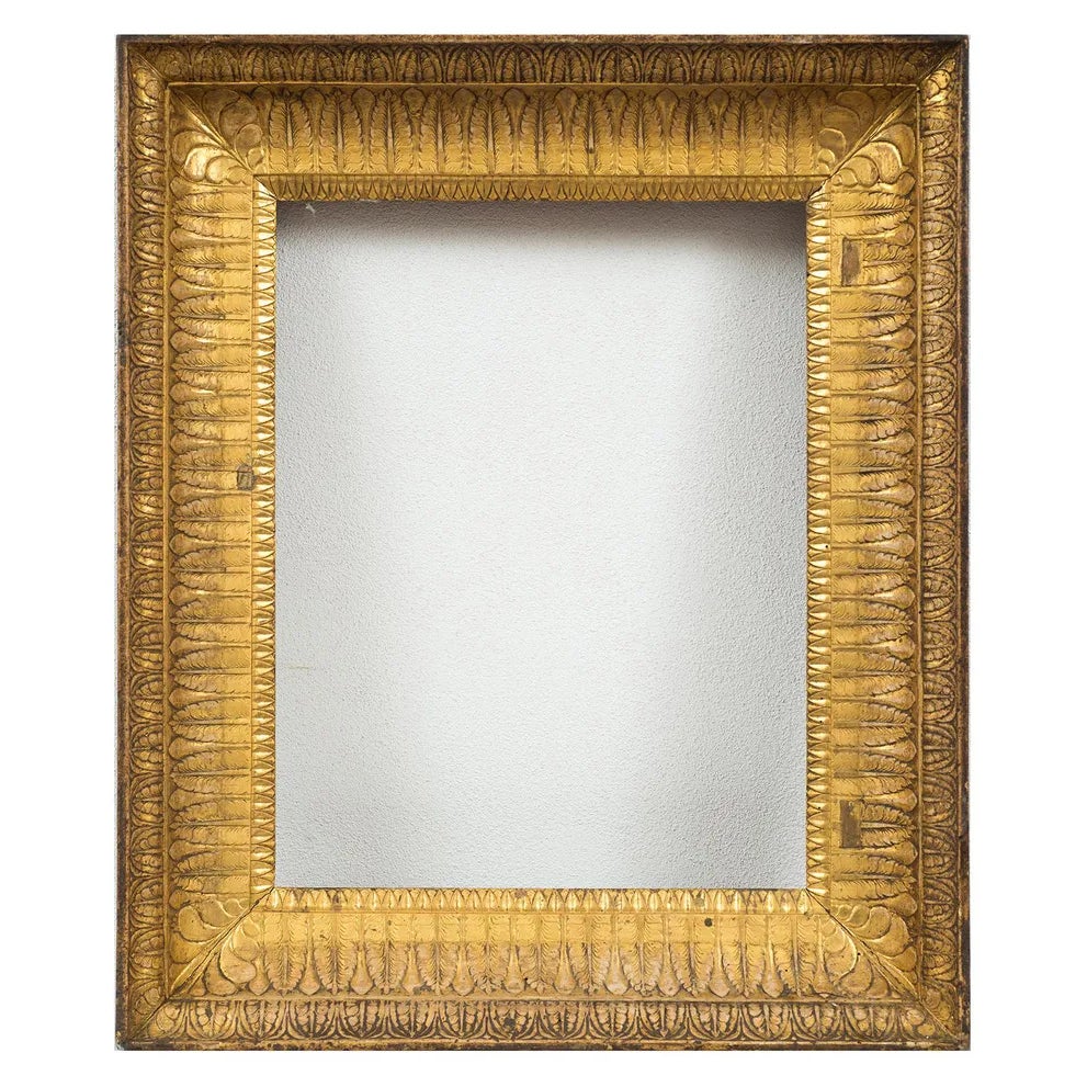 Neapolitan Empire Frame in Gilt and Carved Wood, Early 19th Century ...