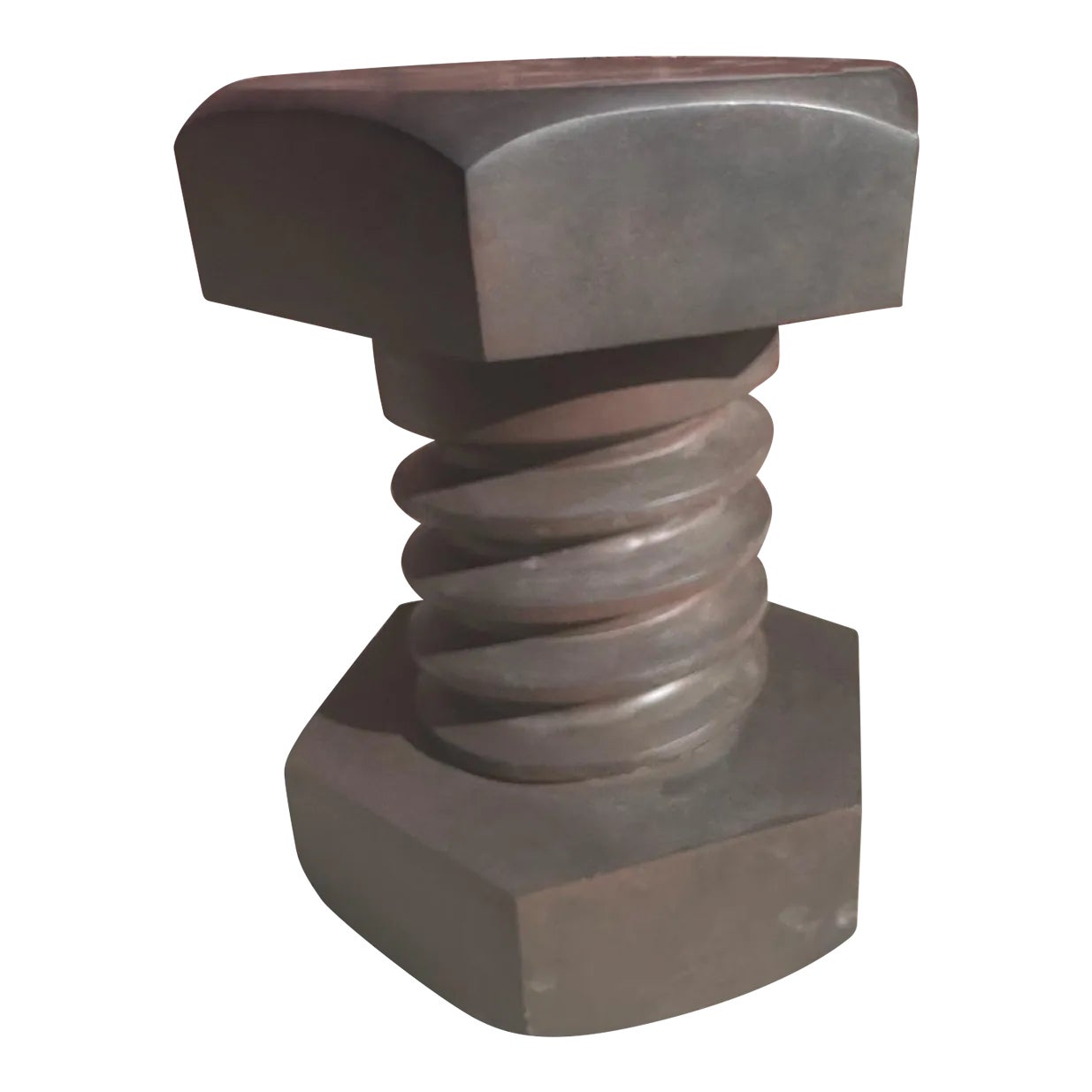 Hex Bolt Side Table in Brown | Chairish