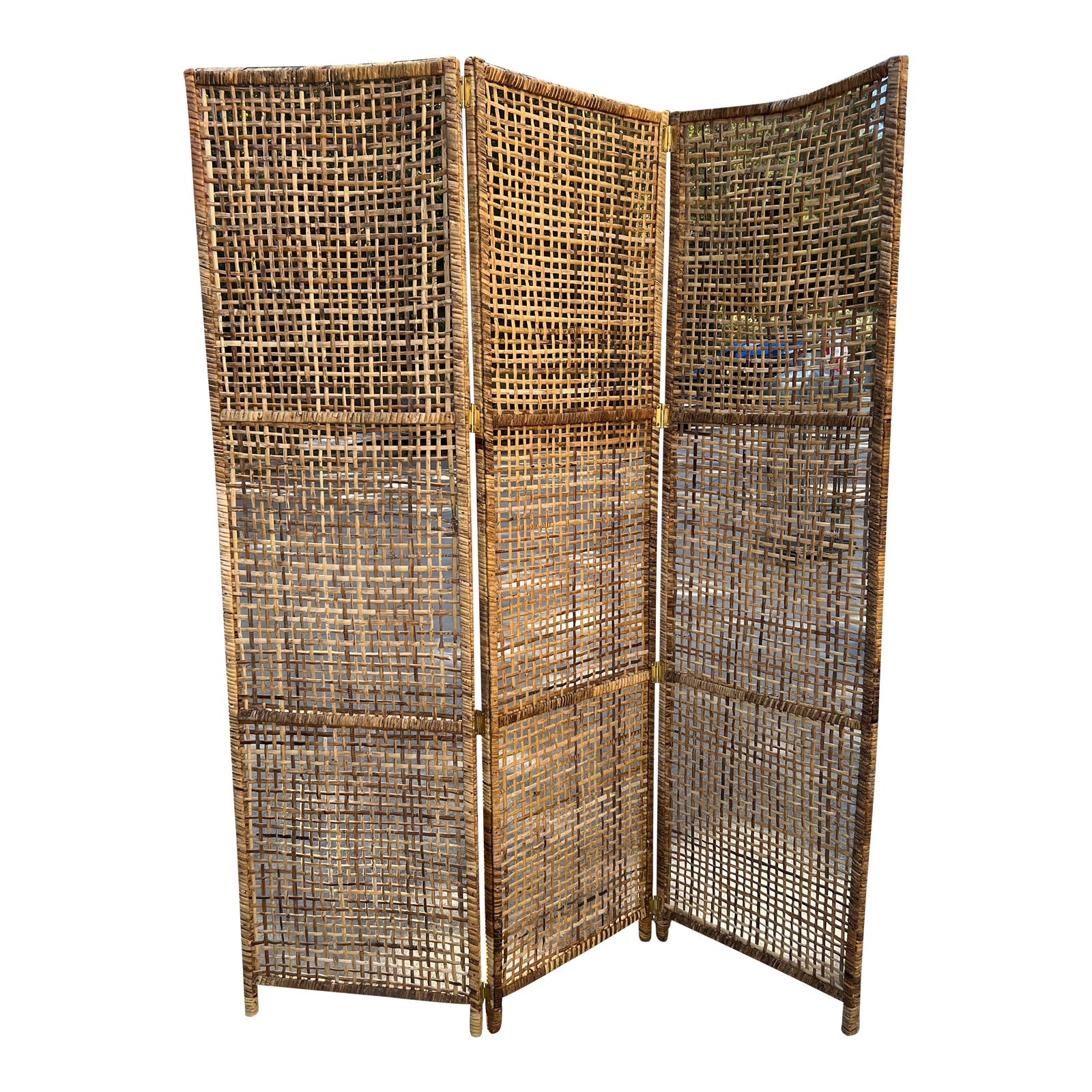 1970s Woven Wicker Screen | Chairish