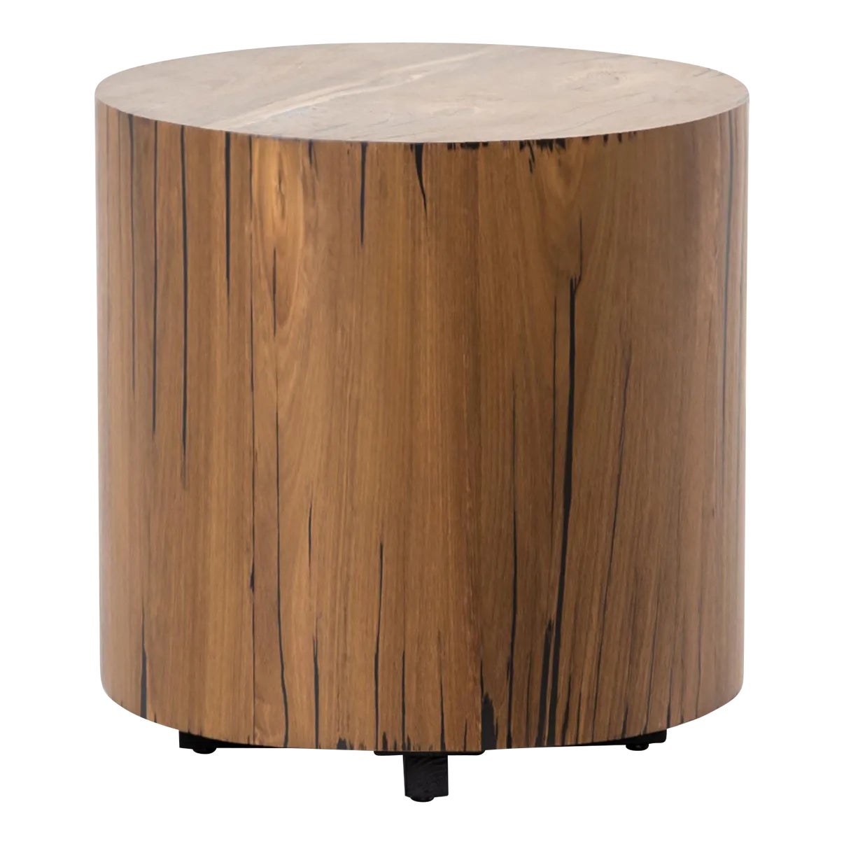 Four Hands Hudson Round End Table, Natural Yukas | Chairish