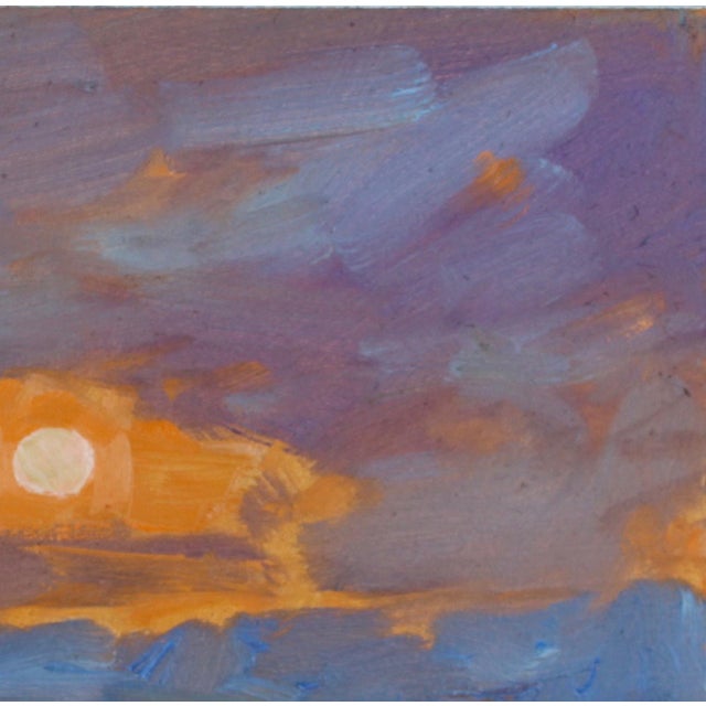 Original Oil Painting, Landscape Sunset Art | Chairish