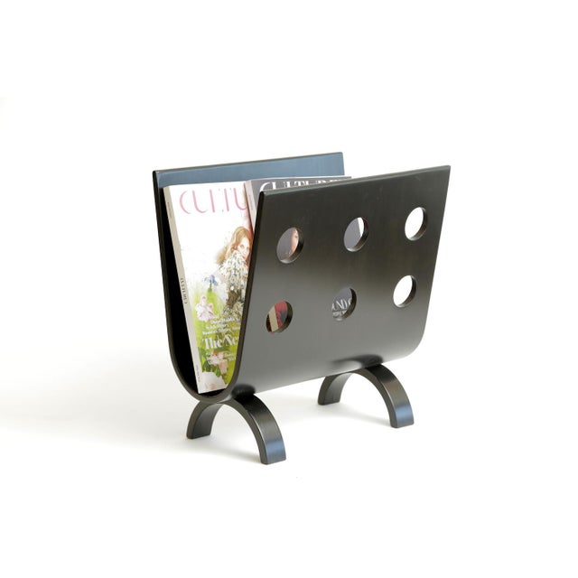 Ebonized Black Bentwood Magazine Stand Magazine Stand | Chairish