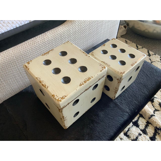 Pair of Wooden Dice Boxes | Chairish