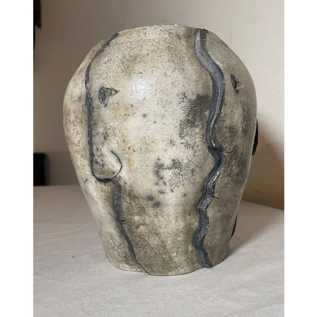 Exquisite Antique d.j. Handmade Perpetual Man Face Figural Pottery Vase ...