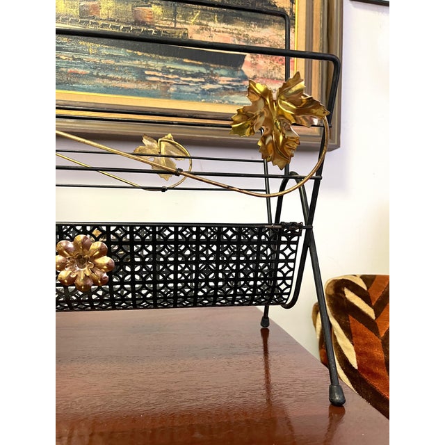 Mid-Century Modern Perforated Magazine/ Record Rack | Chairish