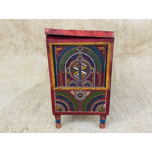 1960s Berber Wood Colorful Chest | Chairish