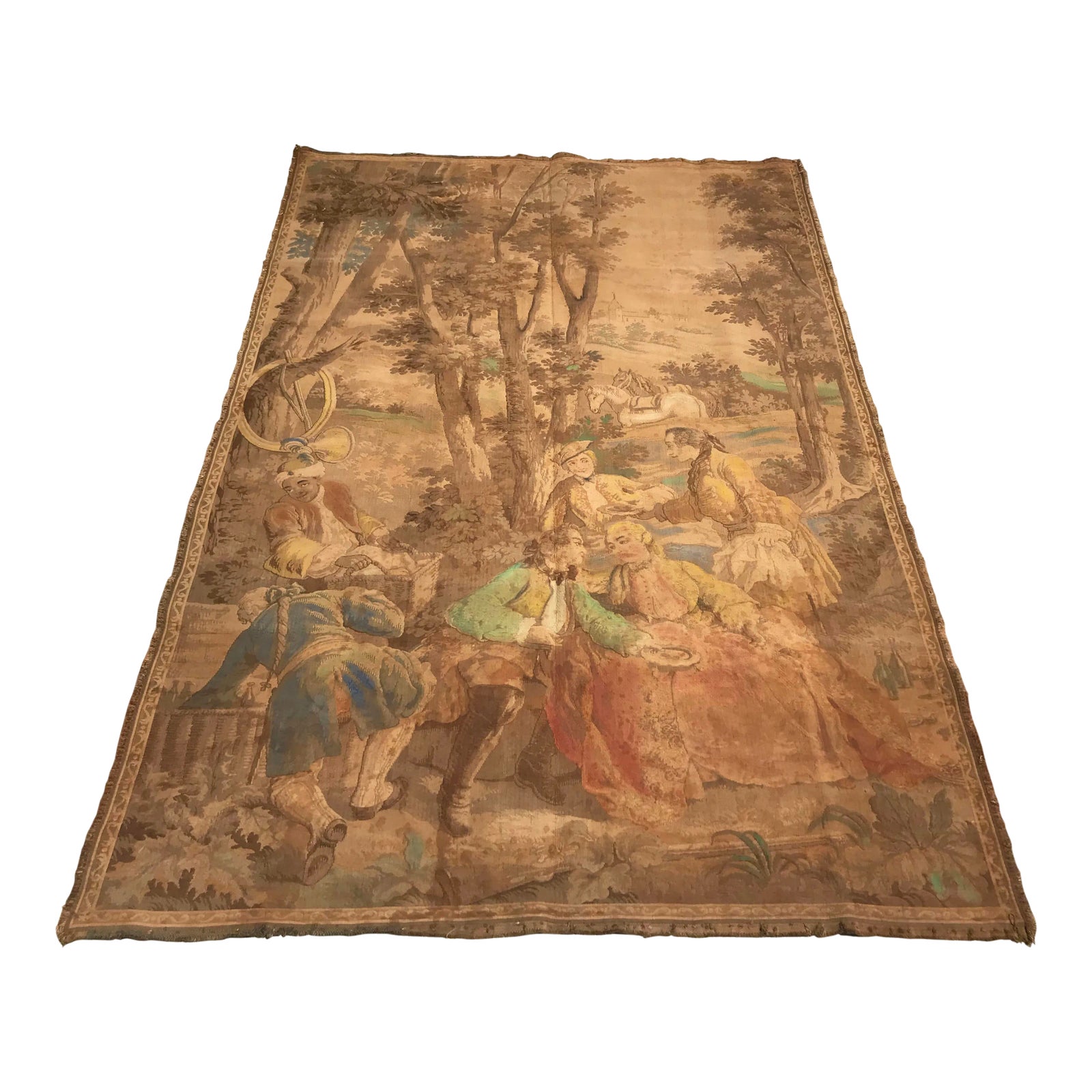Antique Gobelin Wall Art Tapestry | Chairish