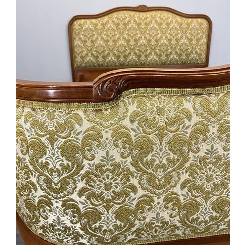 Vintage French Louis XVI Style Double Bed Frame with Carved Headboard ...