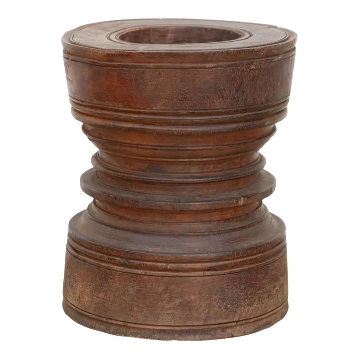 Antique Rice Grinder Candle Holder | Chairish