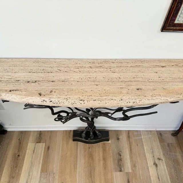 William Switzer French Art Nouveau Style Iron Console Table | Chairish