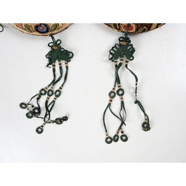 Antique Chinese Embroidered Scent Pouch - a Pair | Chairish