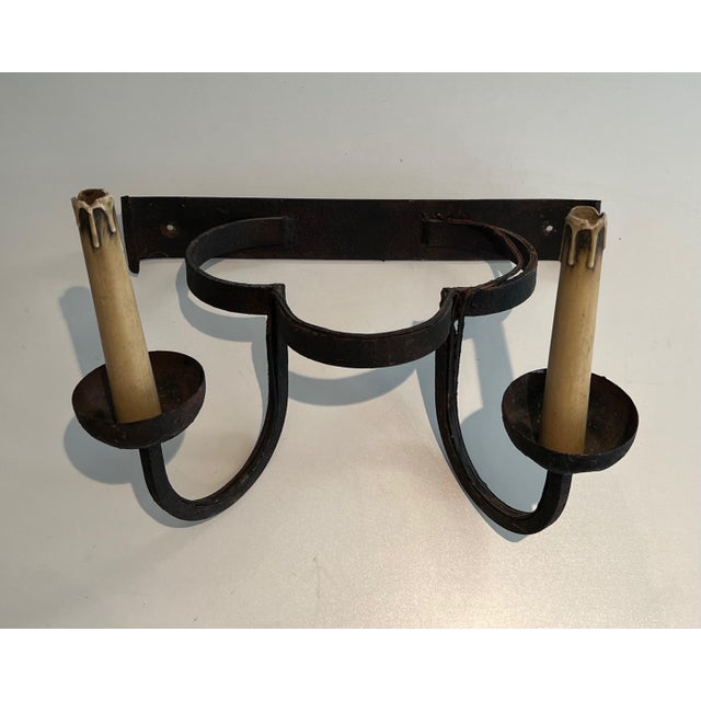 Wrought Iron Clover Type Wall Lamps. French Work. Circa 1950 - Set of 4 ...